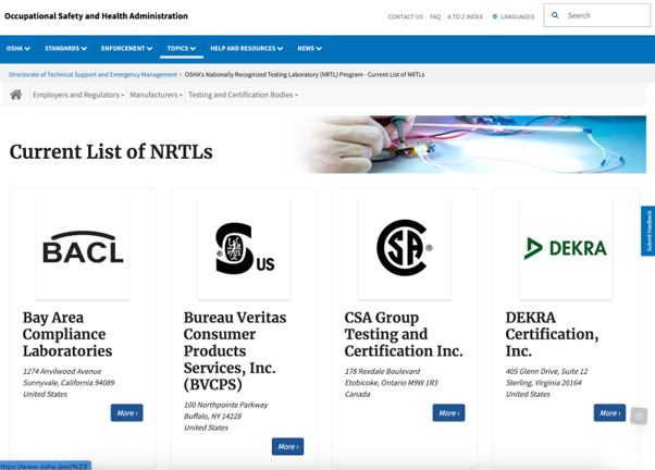 NRTL인증 - Element Korea | 글로벌 시험·인증 전문 기업